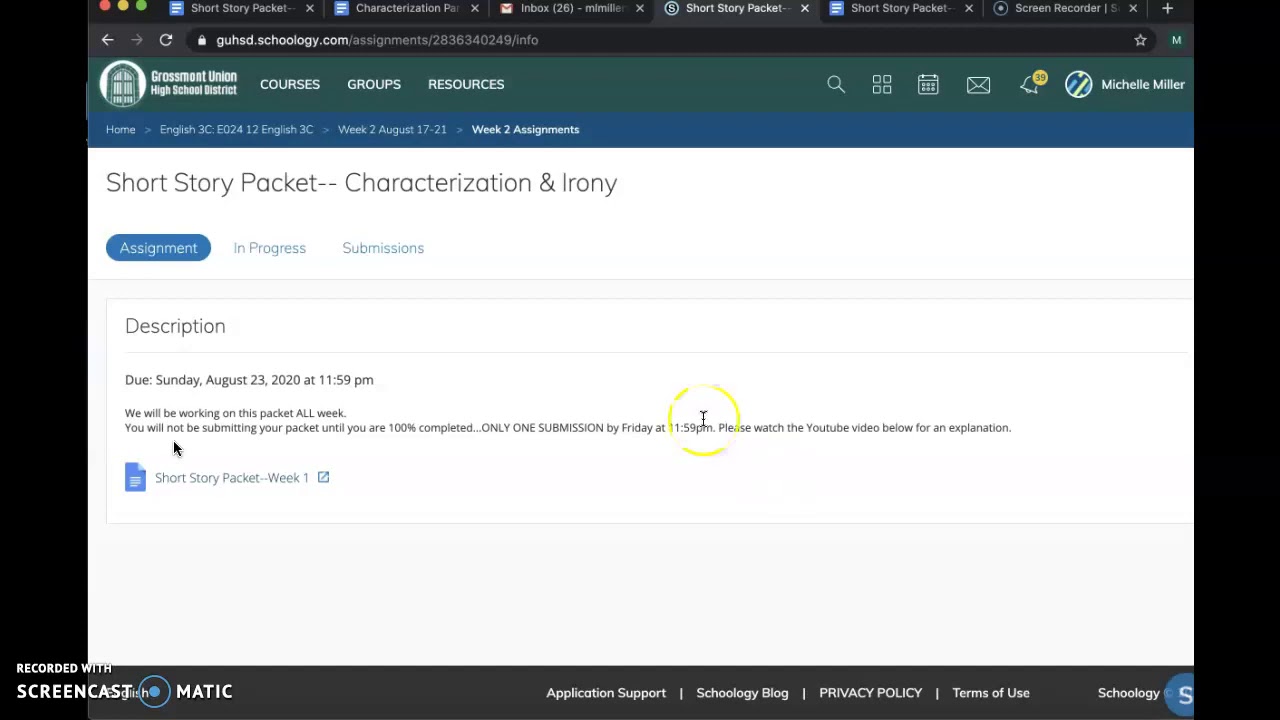 Week 2 Short Story Packet - YouTube