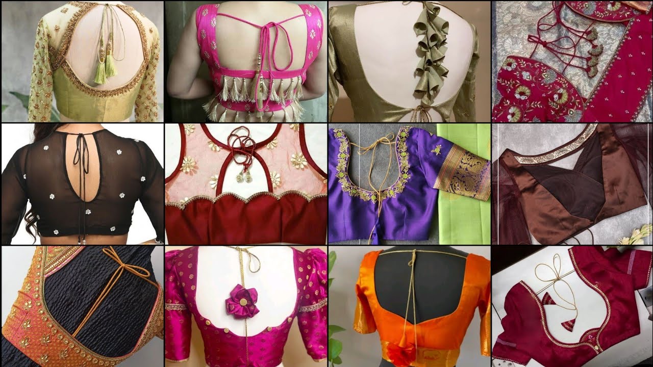 Back Neck Dori Blouse Design | Simple And Easy Blouse Back Neck Design ...