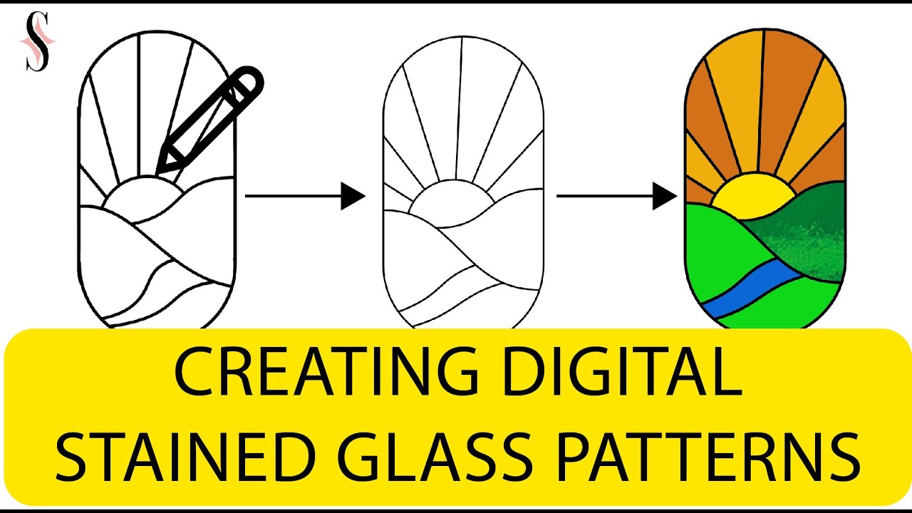 Digitizing Stained Glass Patterns for Print or Cricut - Vector Method - YouTube