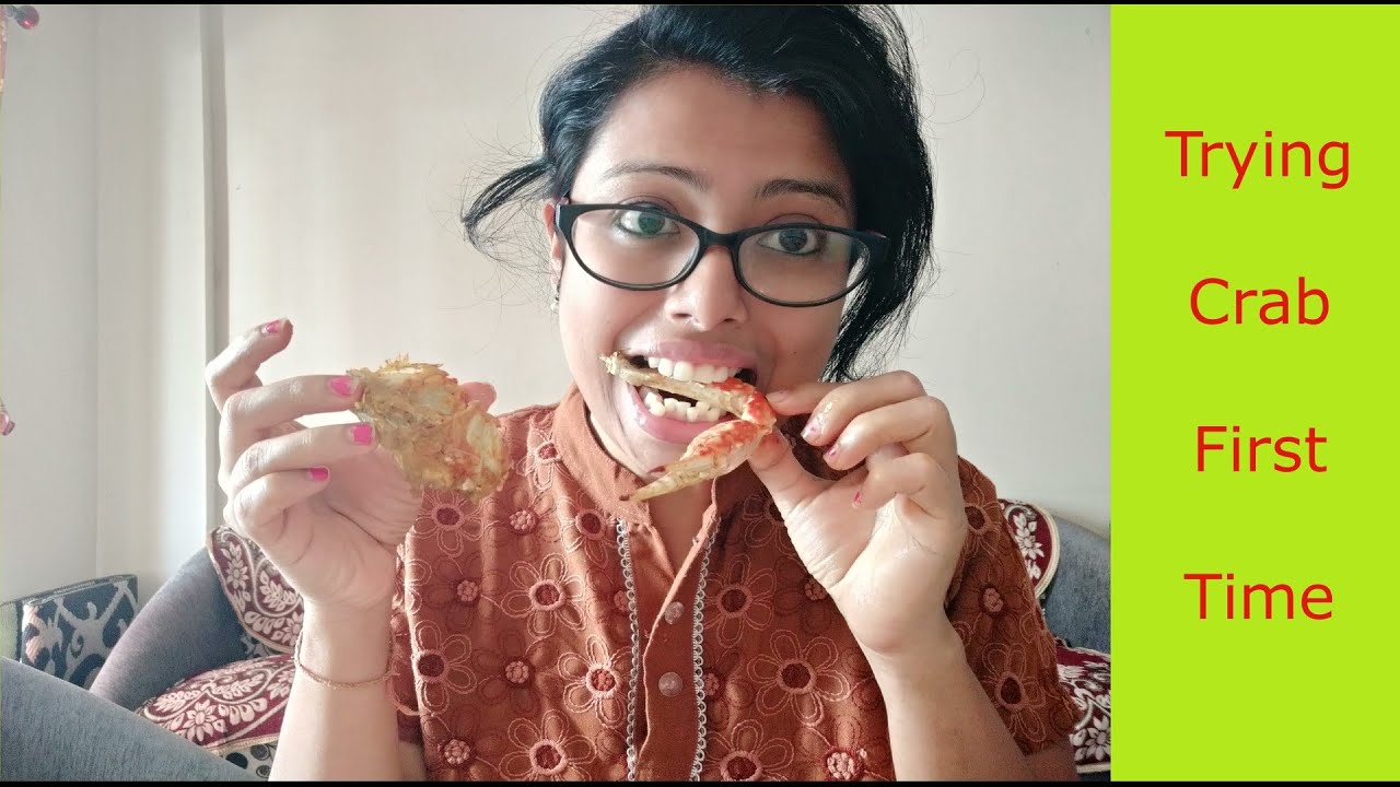 ASMR:Eating Spicy Deep Fried Crab|Trying Crab Legs &Head First Time|How ...
