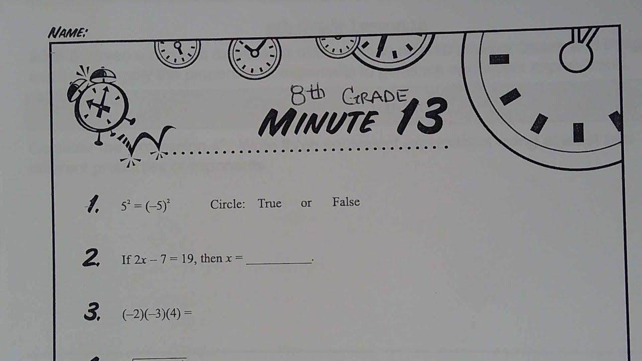 8th Grade Math Lesson #13 - YouTube