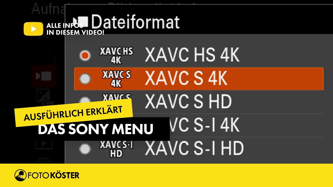 Das Sony Menu ausführlich erklärt - YouTube
