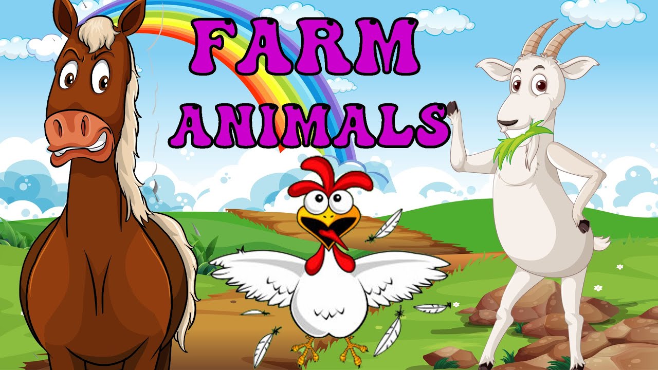 Learn farm animals|Farm animals for kids|Domestic animals of the farm ...