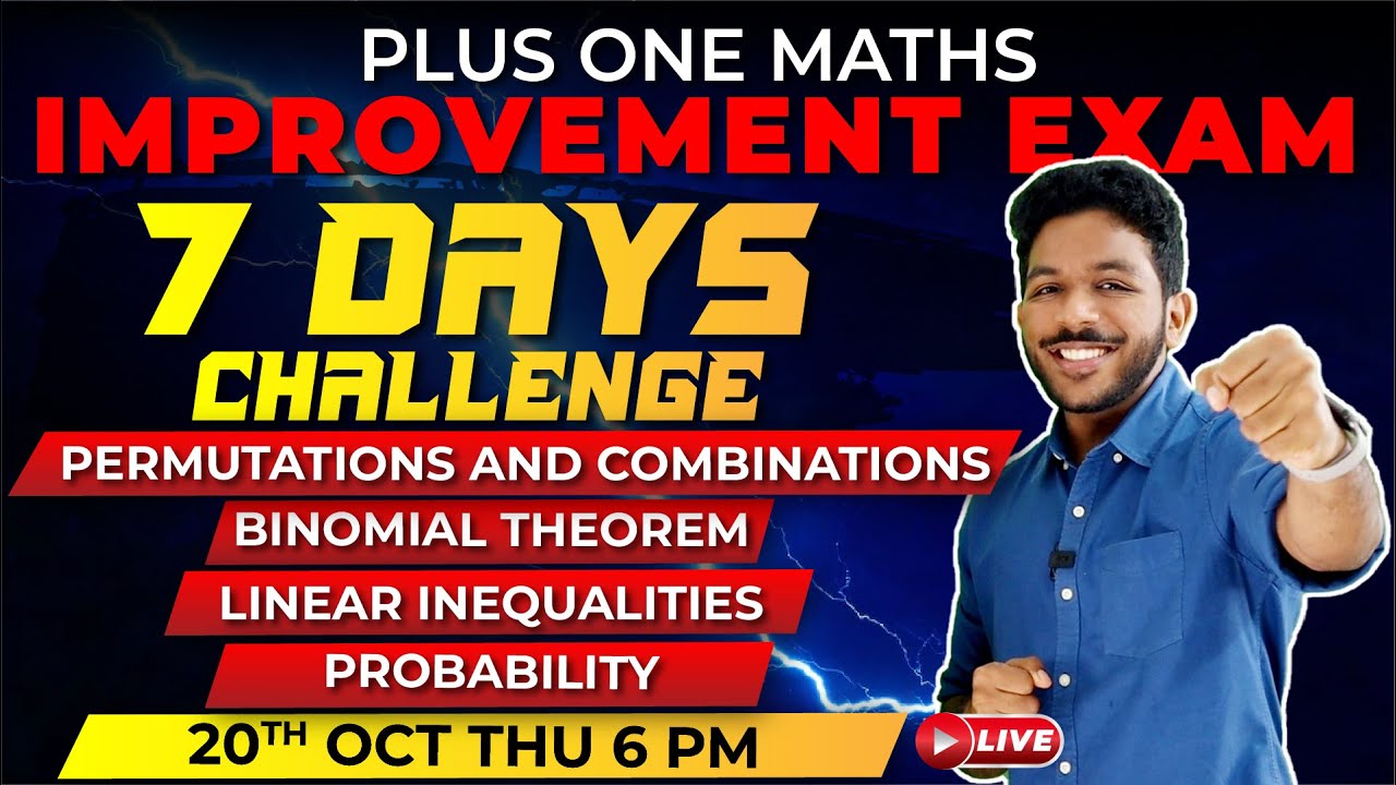 Plus One Improvement Exam | Maths | Permutation Binomial Linear ...