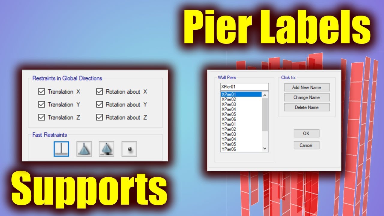 ETABS Tutorial: Pier Labels & Supports - Step 7 - YouTube