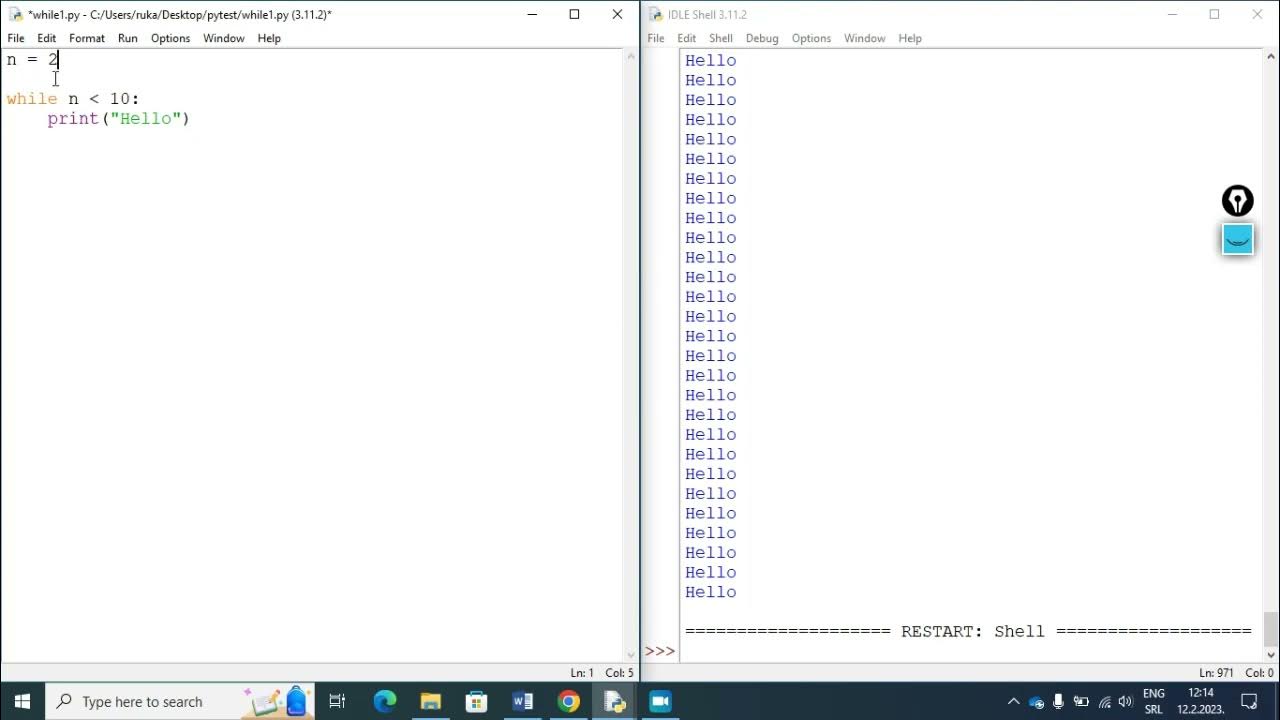 Osnove Python-a - uslovno ponavljanje (while..) - YouTube