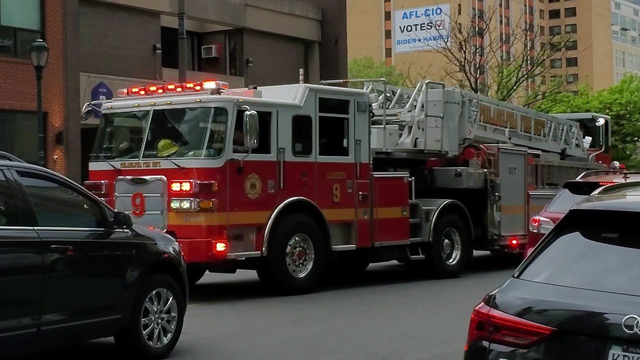 PFD Engine 43 Ladder 9 Medic 7 Responding (Q, Horn) - YouTube