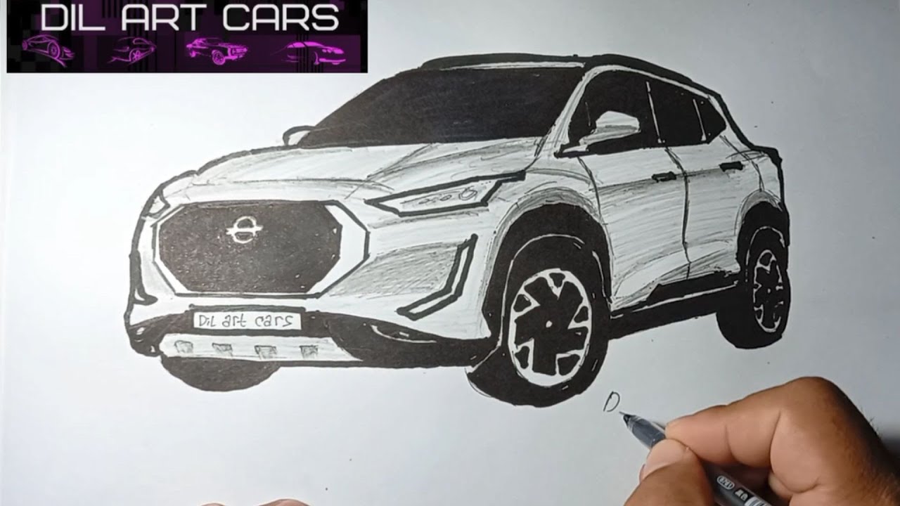 Nissan / Magnite / Drawing car / HOW TO DRAW A CAR - YouTube