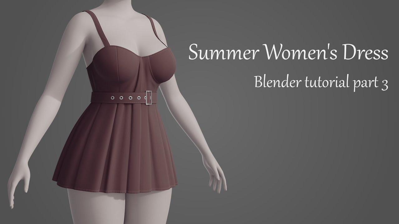 3d Modeling Dress in Blender Part 3 - YouTube