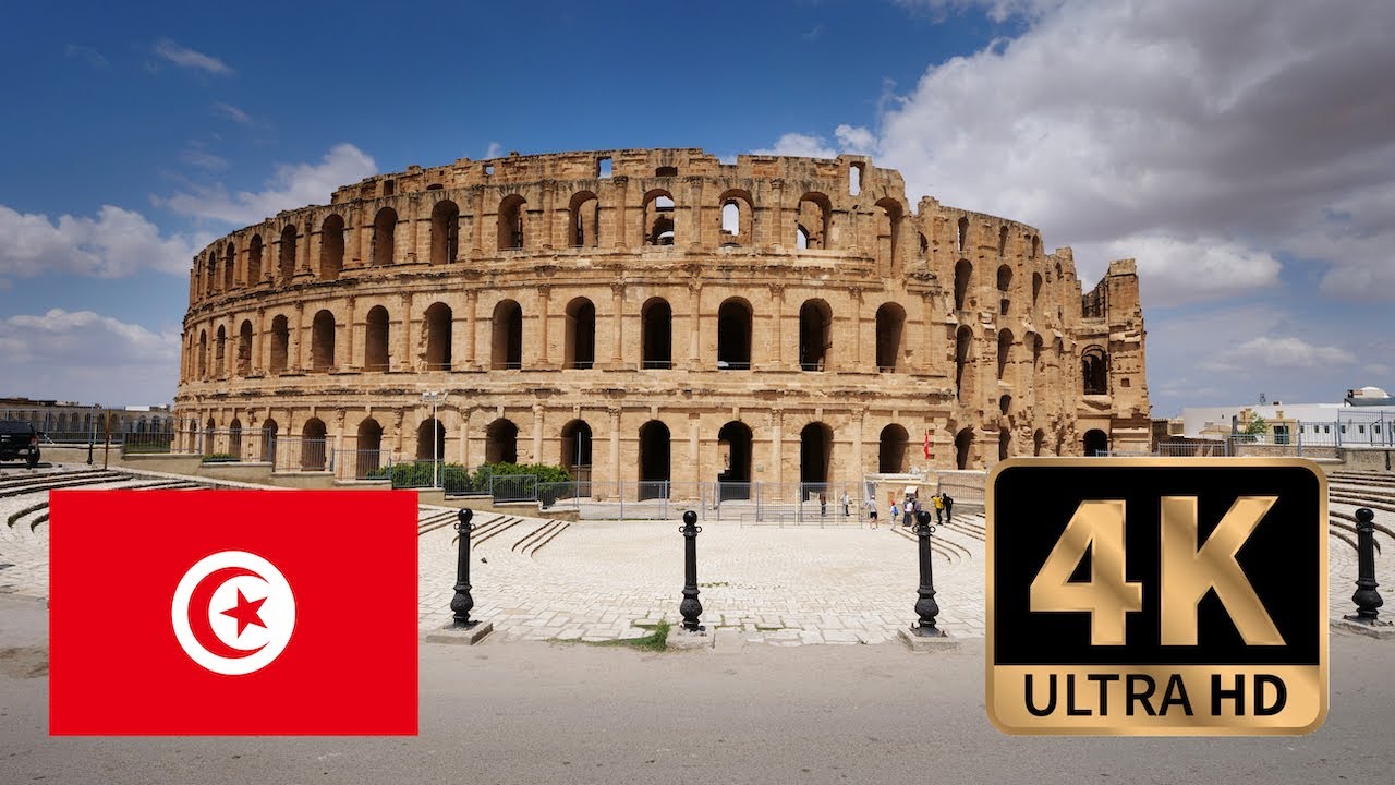 【4K Walk in Tunisia】Amphitheatre of El Jem, walking one of the best ...