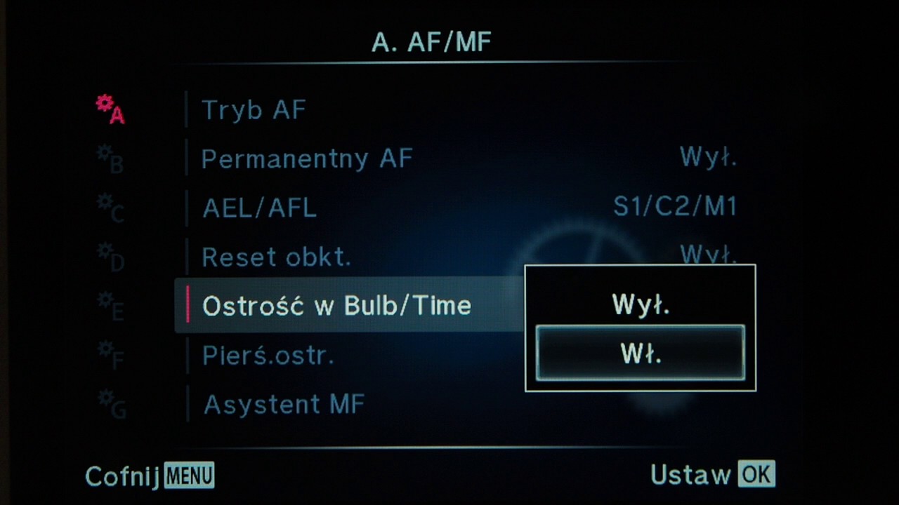 Olympus E-PL8 - menu ustawień własnych A - YouTube
