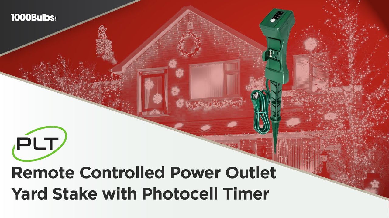 Remote Controlled Power 3 Outlet Yard Stake w/ Photocell Timer ...