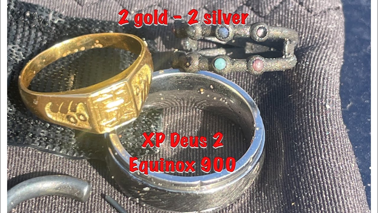 2 gold and 2 silver rings with XP Deus 2 vs Equinox 900 #metaldetecting ...