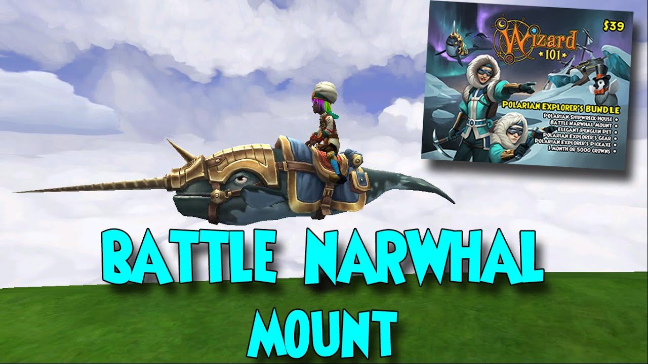 Wizard101:🐳 BATTLE NARWHAL Mount Review🐳 - YouTube