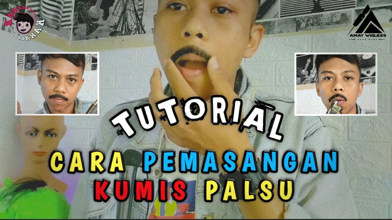 TUTORIAL CARA PEMASANGAN KUMIS PALSU #kumis #knitting #tutorial - YouTube
