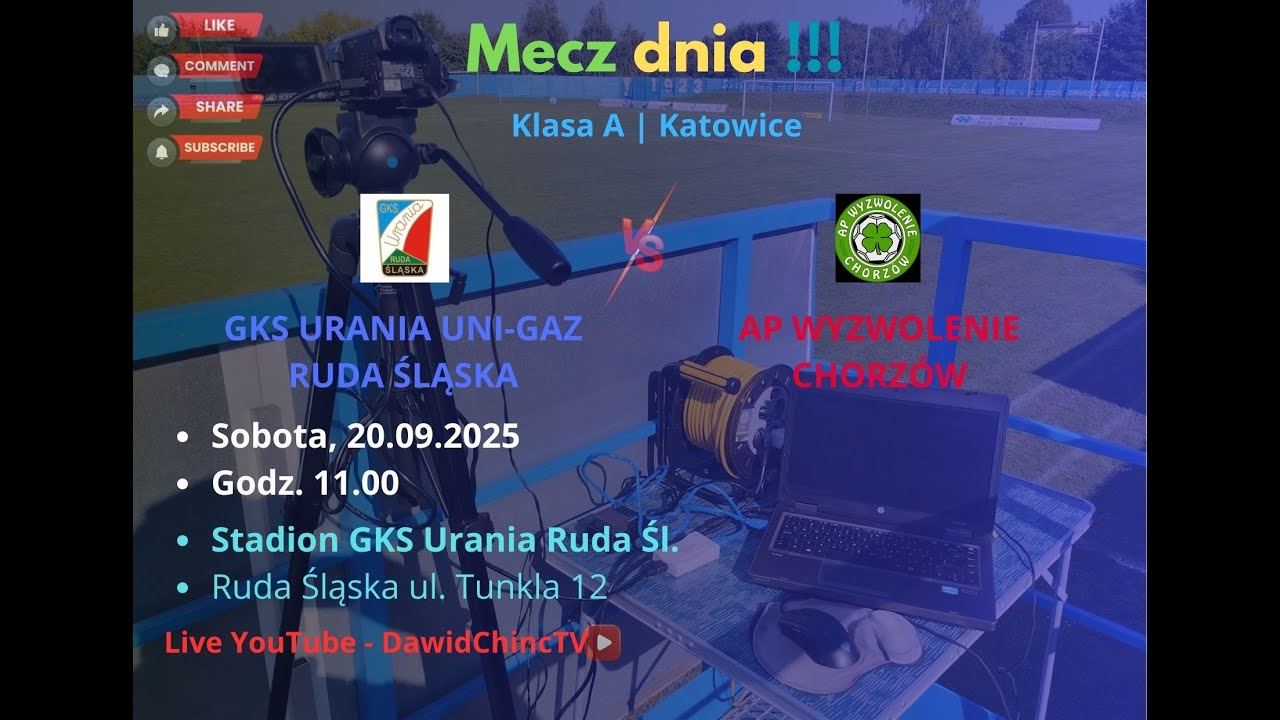 Ruda Śląska 20.09.2025 | GKS URANIA UNI-GAZ RUDA ŚLĄSKA - AP WYZWOLENIE ...