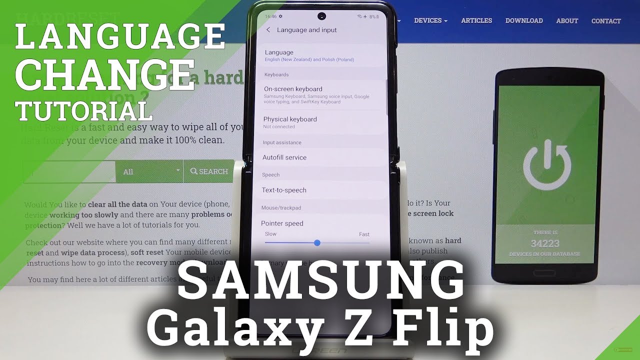How to Change Language on SAMSUNG Galaxy Z Flip - Language Settings ...