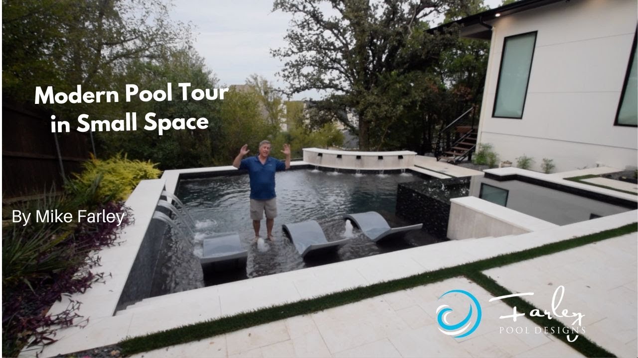 Modern Pool Tour in Small Backyard by Mike Farley - YouTube