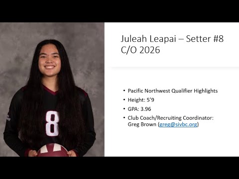 Juleah Leapai - Setter c/o 2026 - PNQ Highlights - YouTube