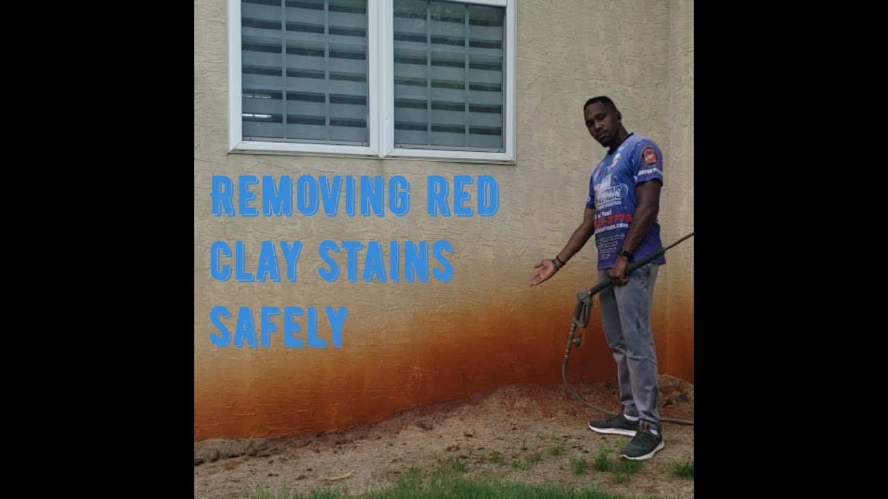 How to remove red clay? | Professional pressure washing - YouTube