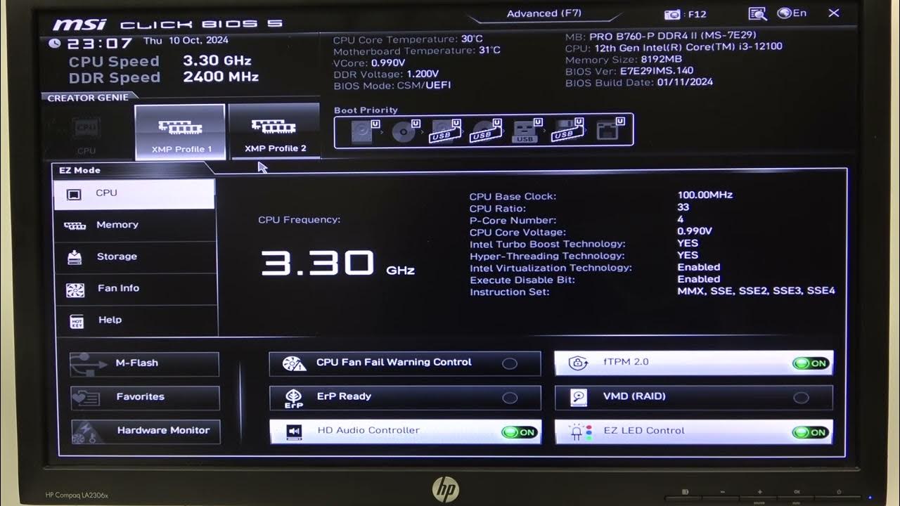 How to Enable/Disable XMP on MSI Pro B760-P | Complete Guide to XMP Settings on MSI Pro B760-P ...