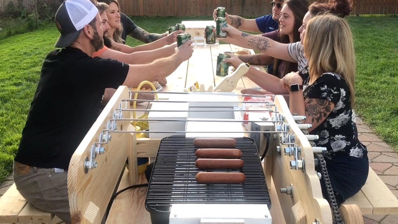 Guy Creates Ultimate Picnic Table - YouTube