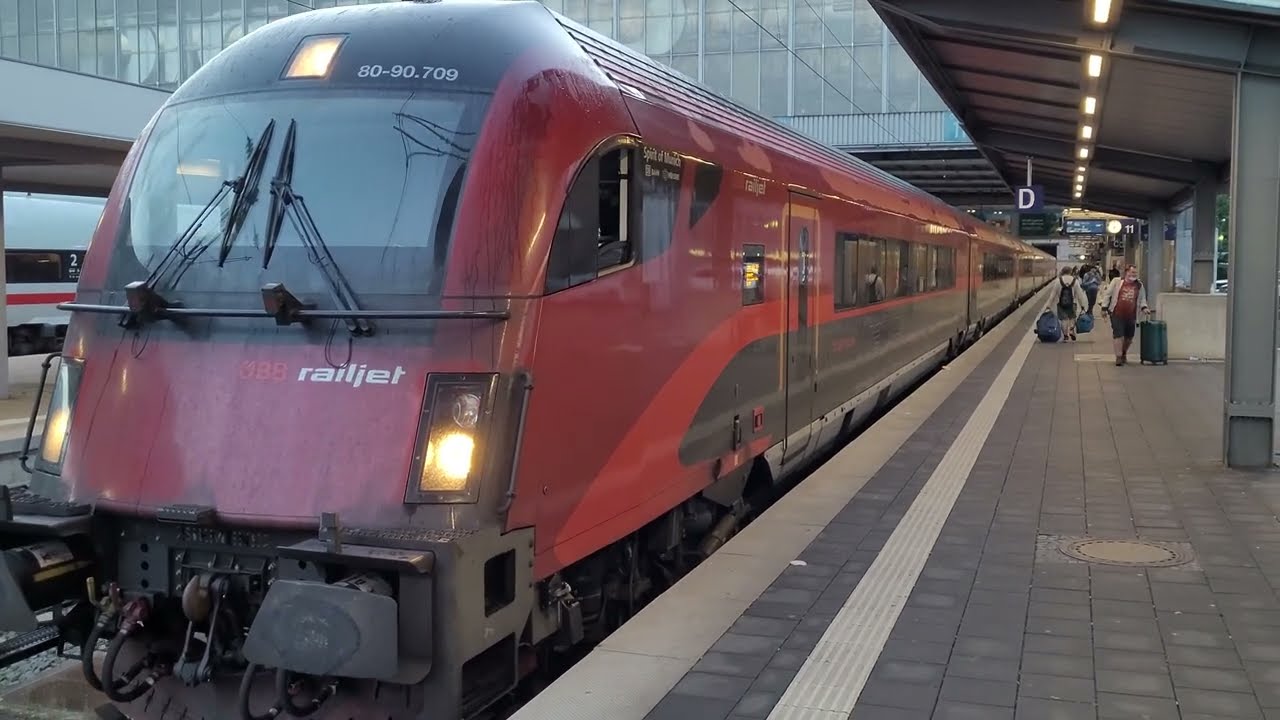 Abfahrt des railjet Xpress 265 am 21.08.2022 in München Hbf - YouTube
