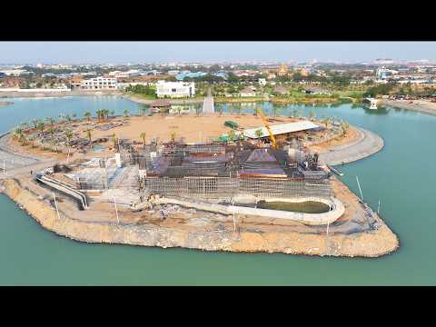 Great new update, see the development and changes to the building site in the middle of the lake