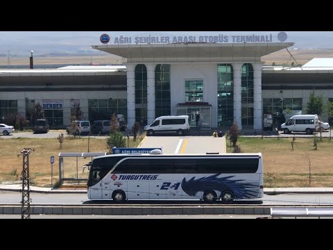 (HD)Ağrı otobüs terminali otobüs trafiği