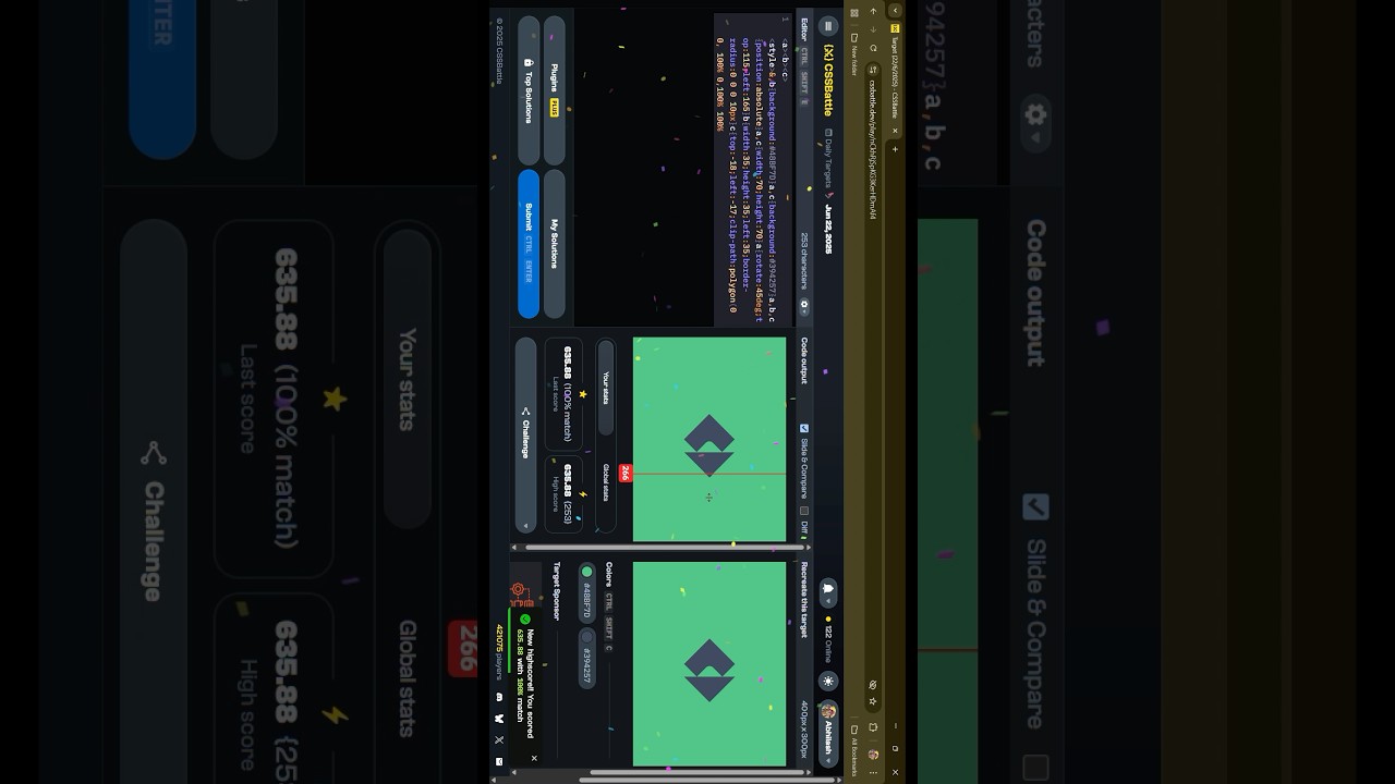 CSSBattle {Daily Target Solution(22/6/2025)}👍🏻#cssbattle #cssgame #css #code #csstutorial # ...