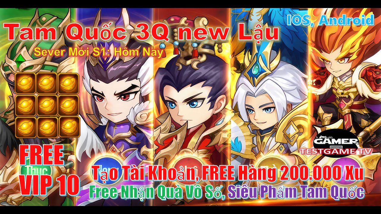 Game Lậu Tam Quốc 3Q New Lậu | Free Max Vip 10 Tặng Ngay Tướng Vip Siêu Ngon có IOS APK - YouTube