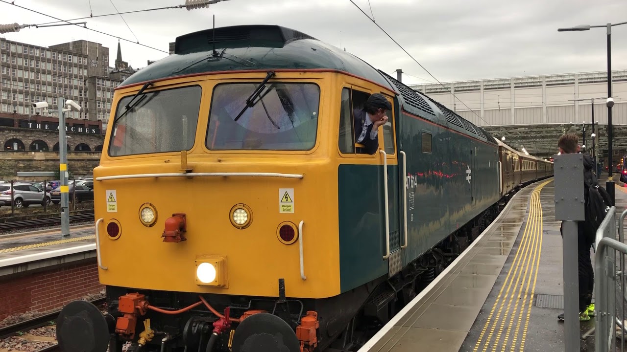 Brush Traction Class 47s 47614 and 47825 depart Edinburgh on the ...