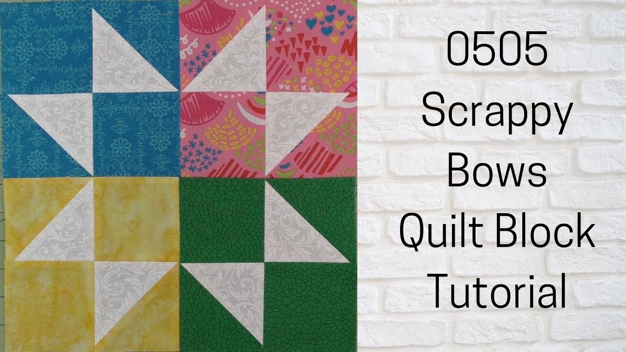 0505 Scrappy Bows Quilt Block Tutorial | Block of the Day 2023 | Rotary ...