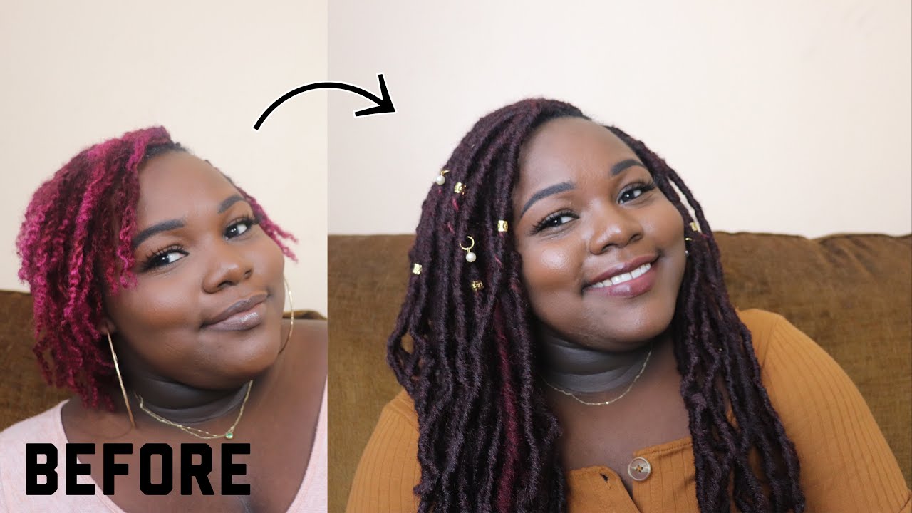 CROCHET FAUX LOCS OVER STARTER LOCS | ZURY WIGGLE LOC BRAID - YouTube