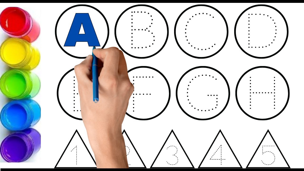 123.ABCD🌈 counting numbers 1 to 5🌈 learn ABCD and numbers While Drawing ...