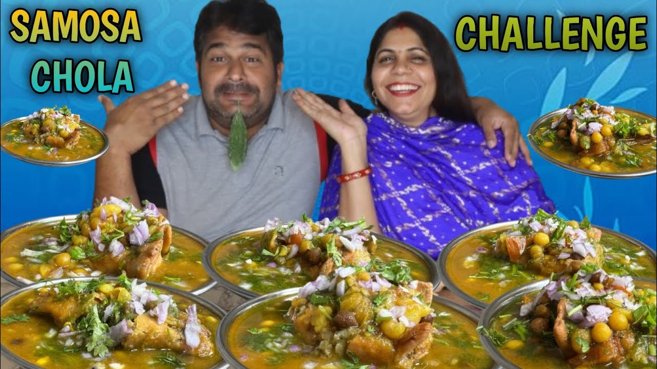 6 PLATE TASTY SAMOSA CHOLA EATING CHALLENGE | SAMOSA CHOLA CHALLENGE ...
