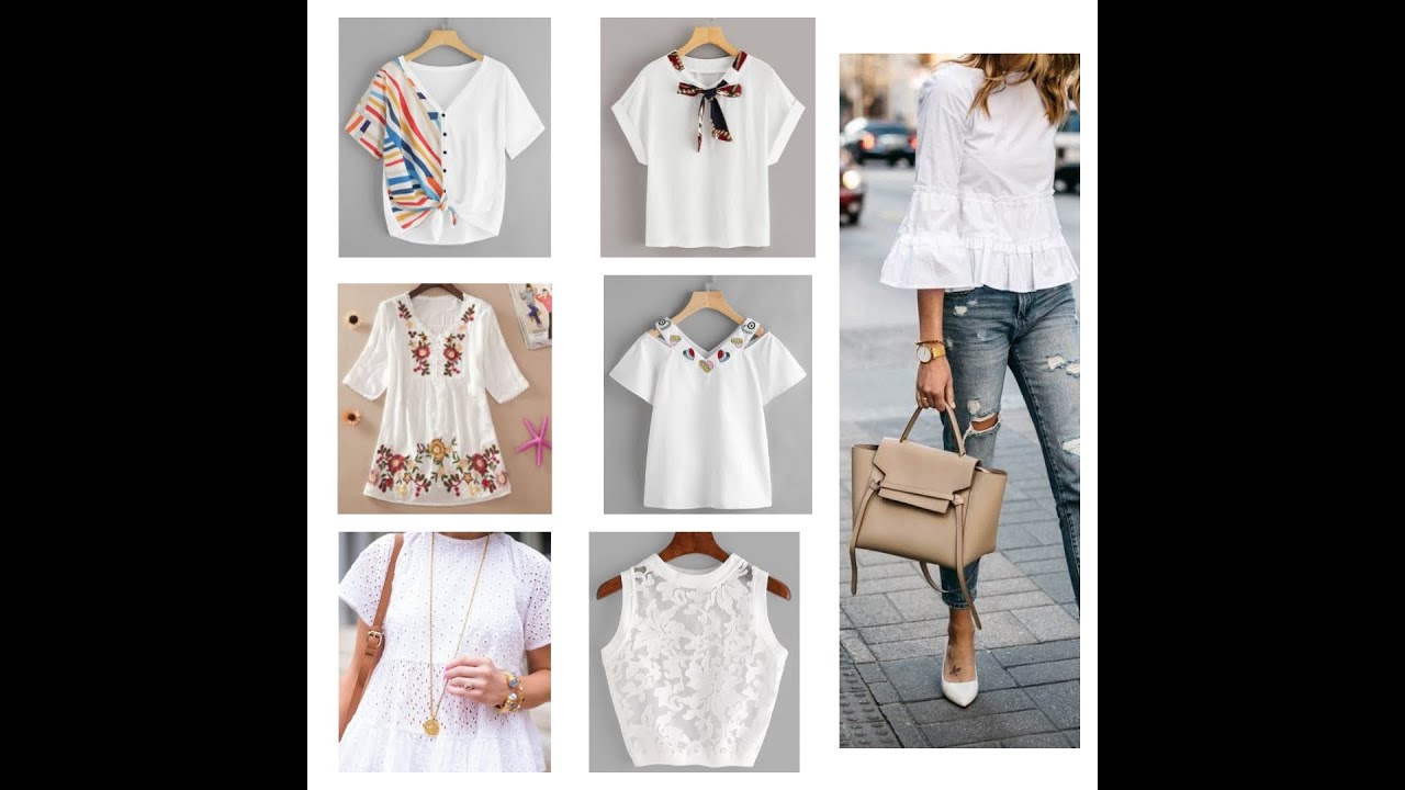 Very Beautiful & Trendy White Top Design For Girls - YouTube