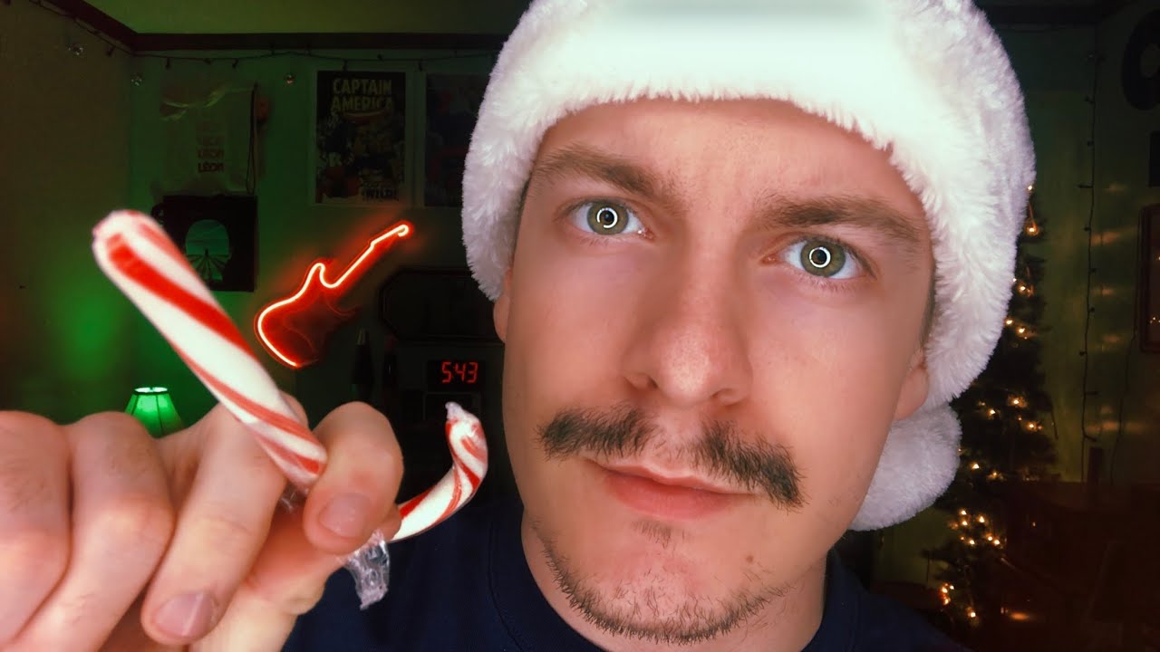 [ASMR] Poking Your Face with A Candy Cane | Lens Tapping | Visual ASMR Triggers - YouTube