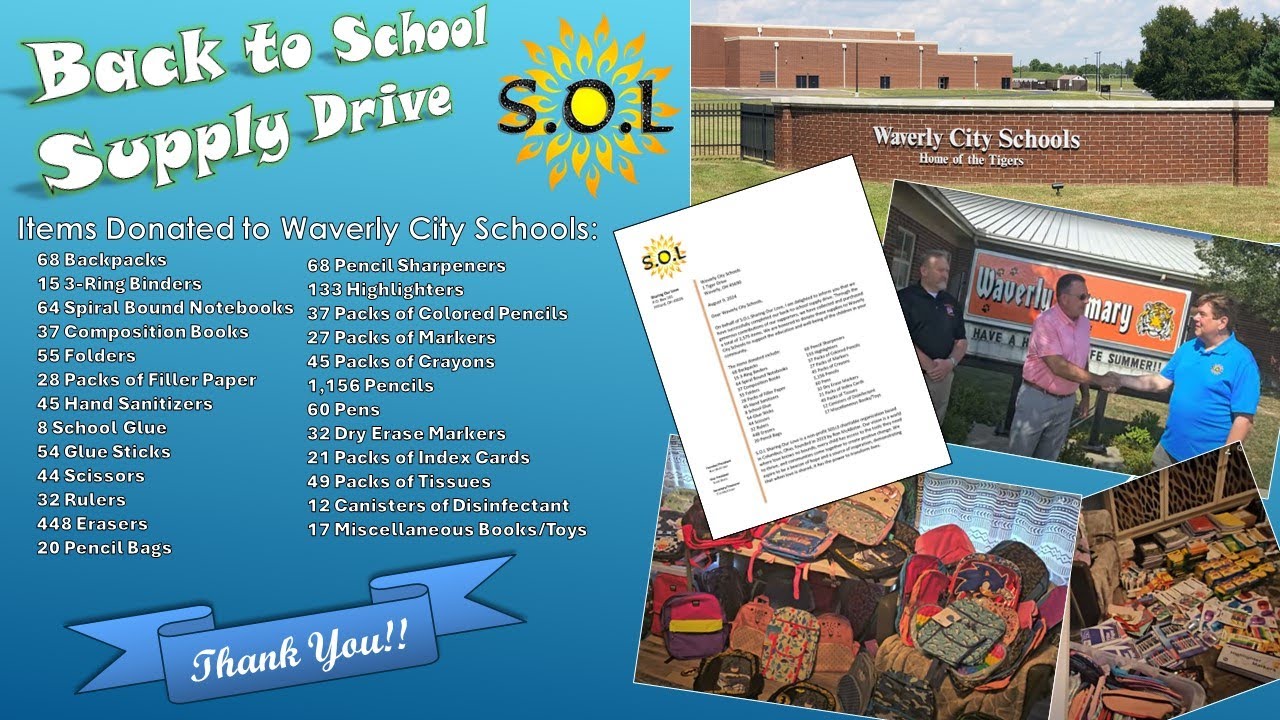 S.O.L 🌞 2024 Back-2-School Drive | Donation Drop-Off to Waverly City ...
