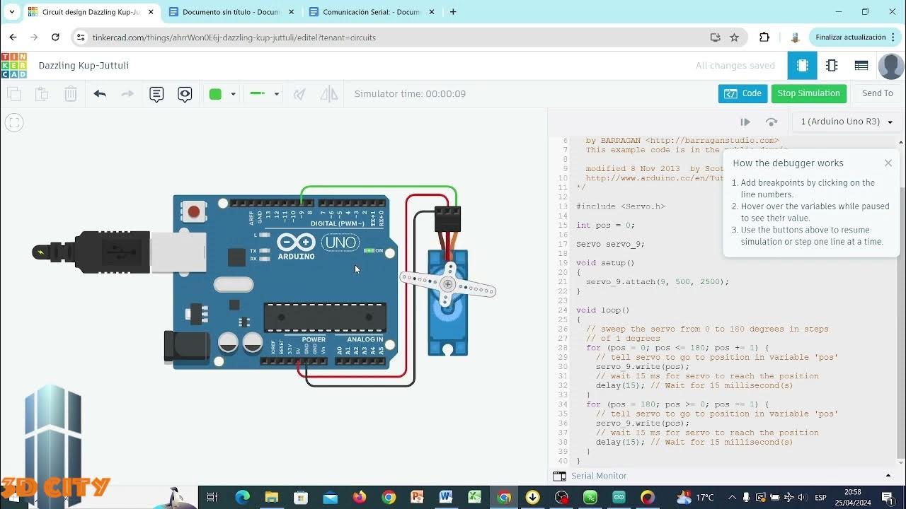 Tutorial arduino con Tinkercad: Uso y agregado de librerías ejemplo con Servos - YouTube