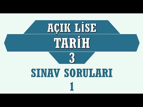 Tarih 3 - Açık Lise - Sınav Soruları 1