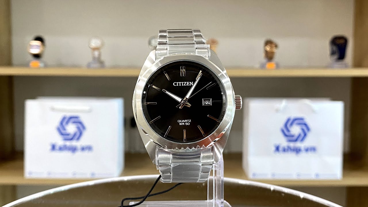 Xship.vn: Highlights | Citizen Quartz Stainless Steel Black Dial Men ...