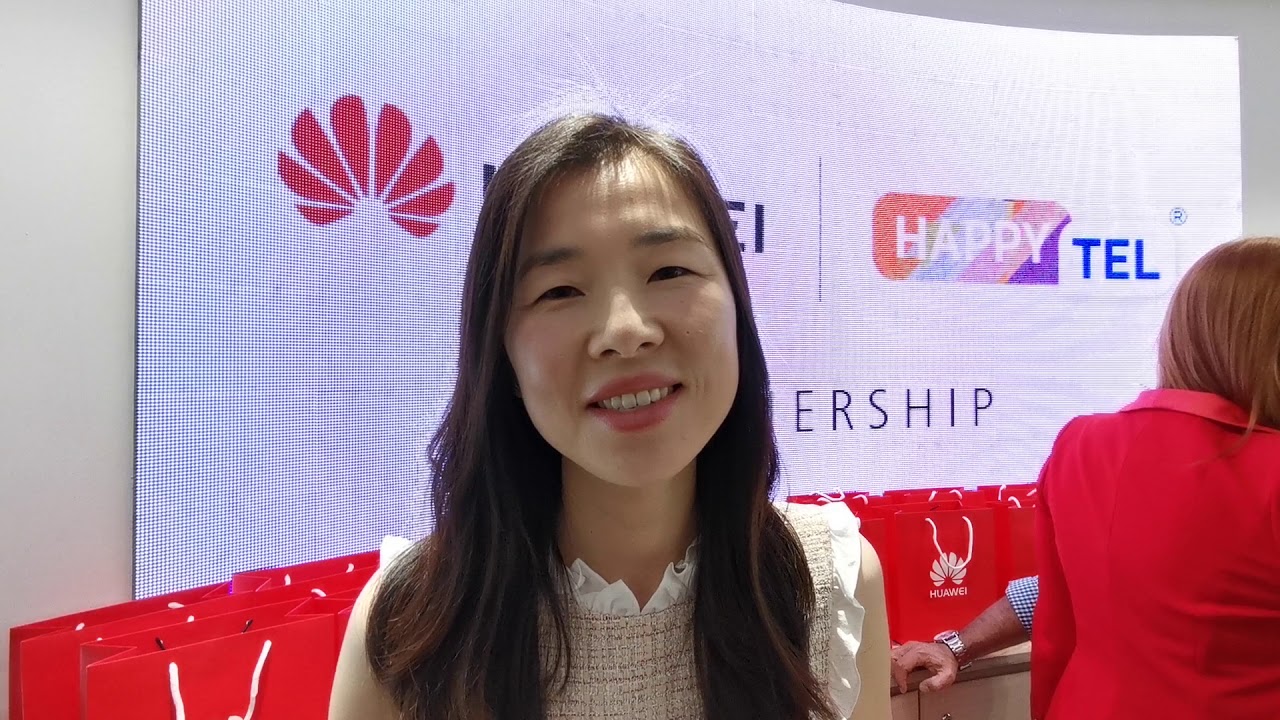 Happytel Director, Elizabeth Ryu, speaking at the launch of Huawei ...