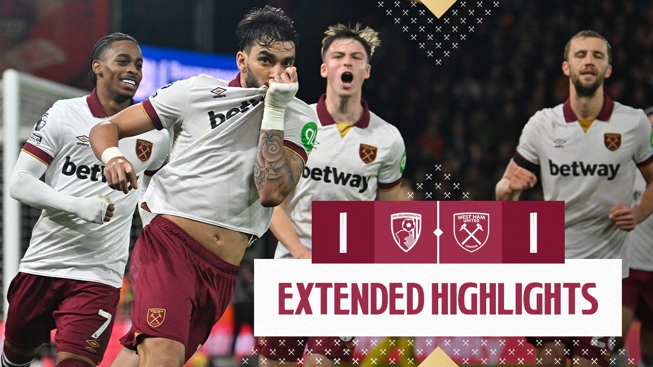 Extended Highlights | Bournemouth 1-1 West Ham | Premier League - YouTube