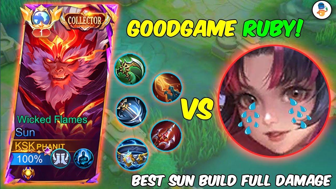 SUN BUILD DAMAGE 🤯 VS. RUBY EXP ! (solo hard💀) ~ BEST BUILD SUN SS36 ...