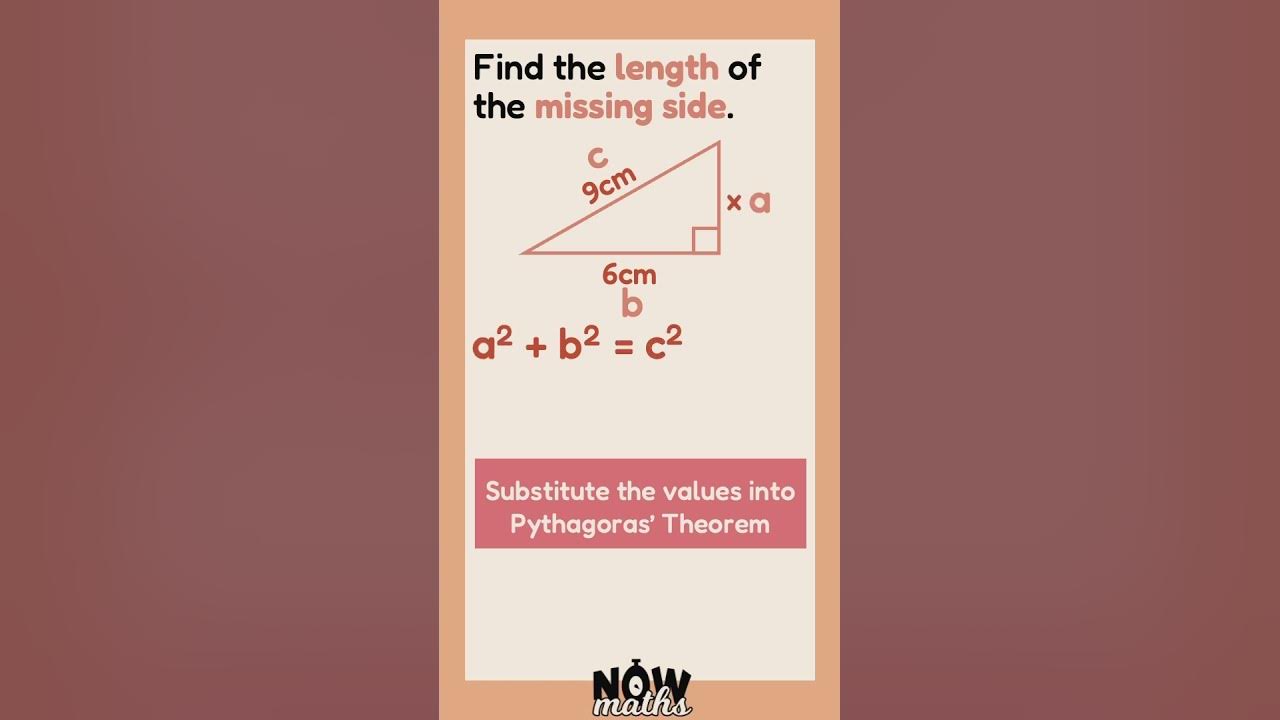 Using Pythagoras Theorem to find a short side #maths #gcsemaths #math # ...
