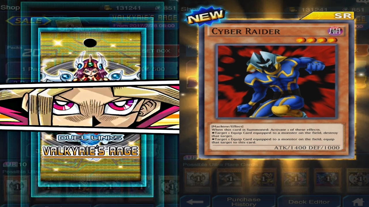 Yu-Gi-Oh! Duel Links (Valkyrie's Rage 10 Packs Opening) Cyber Raider ...