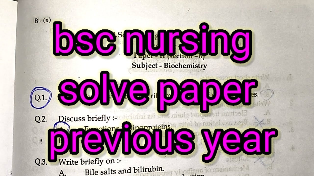BSc nursing previous year solved paper important questions for exams ...