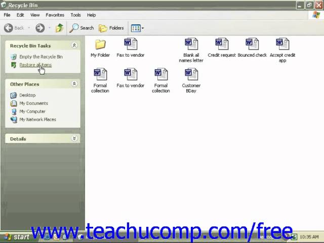 Recycle Bin Windows Xp