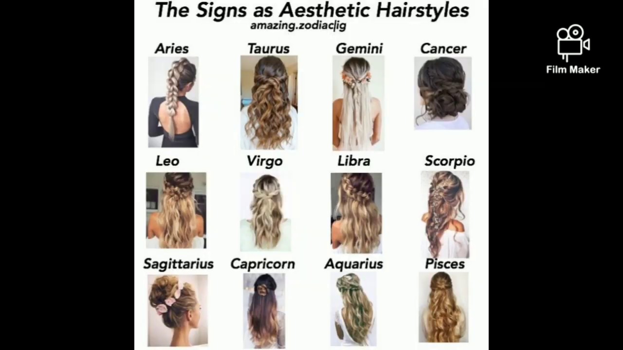 Zodiac signs as hairstyles - YouTube